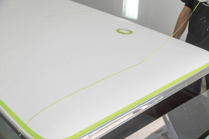 Custom Panel Lace Artwork on a Wagon Roof