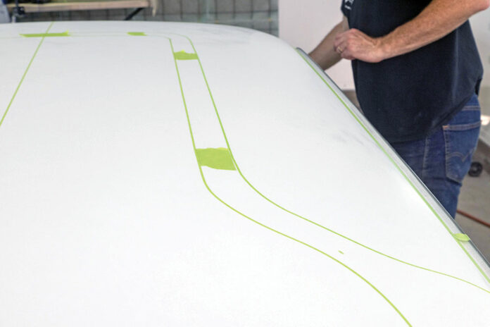 Custom Panel Lace Artwork on a Wagon Roof