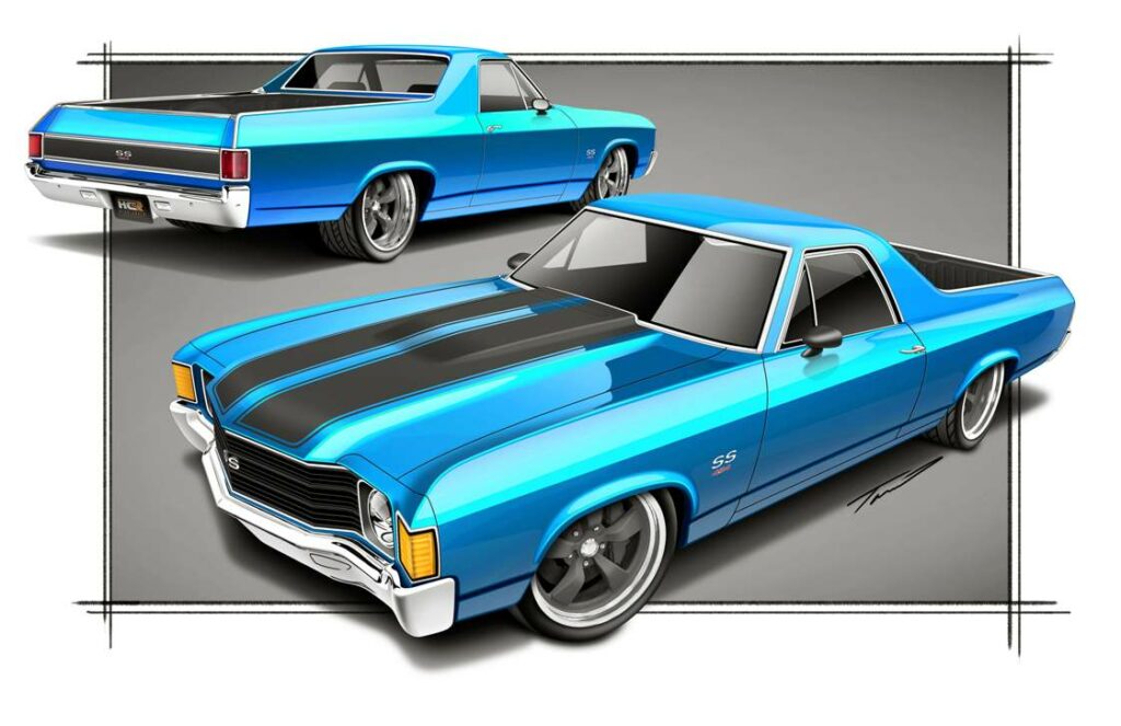 1972 El Camino Rendering By Tavis Highlander