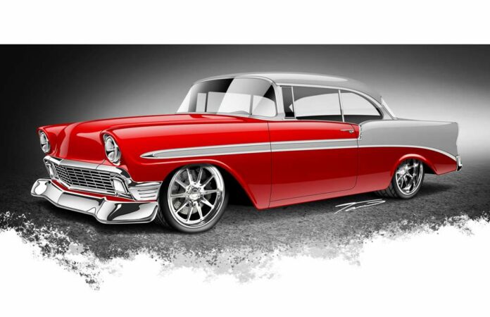 1956 Chevy Bel Air Rending by Tavis Highlander