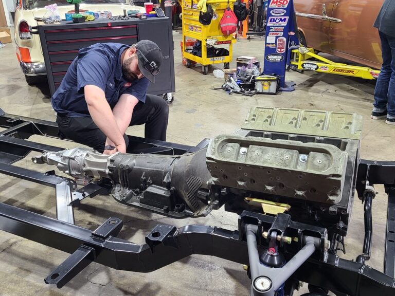 1955 Chevy Handyman Roadster Shop Chassis Install