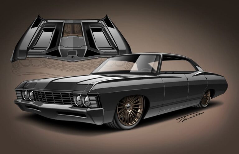 Four-Door 1967 Chevy Impala Custom Rendering