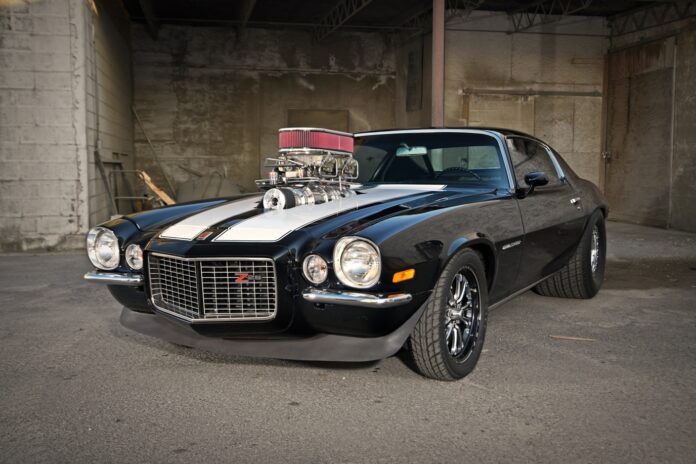 Blown vintage muscle cars are attention getters