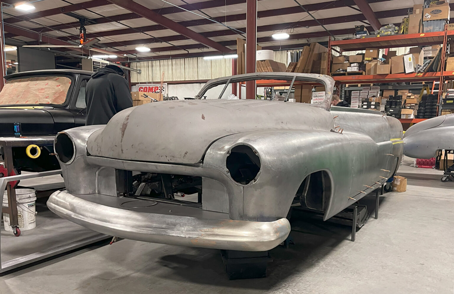 Frenching Headlights on a 1951 Merc Convertible at Scott’s Hotrods