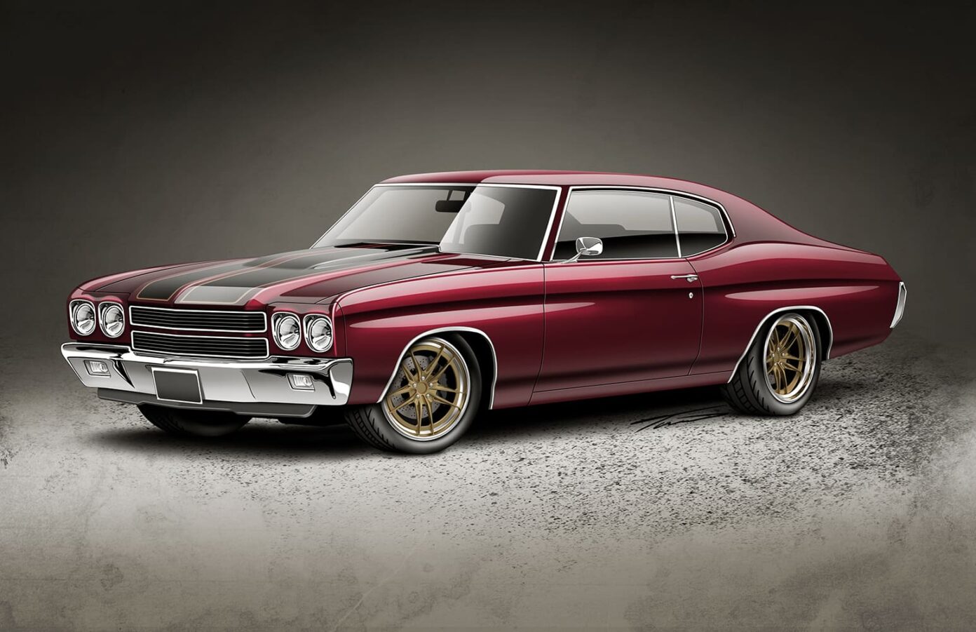 1970 Chevelle rendering by Tavis Highlander